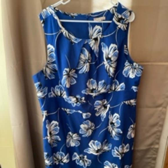 CB20 | Dresses | Cb2 Blue Flower Dress With White Border Xl | Poshmark
